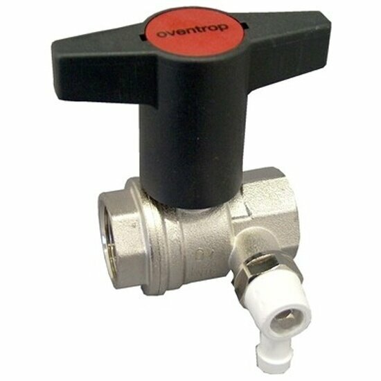 Кран шаровой Oventrop , Optibal, полнопроходной, DN-20, 3/4", ВВ, PN, бар-16 со штуцером для слива 1/4"