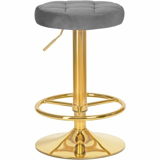 Табурет барный Dobrin BRUNO GOLD (серый велюр (MJ9-75))