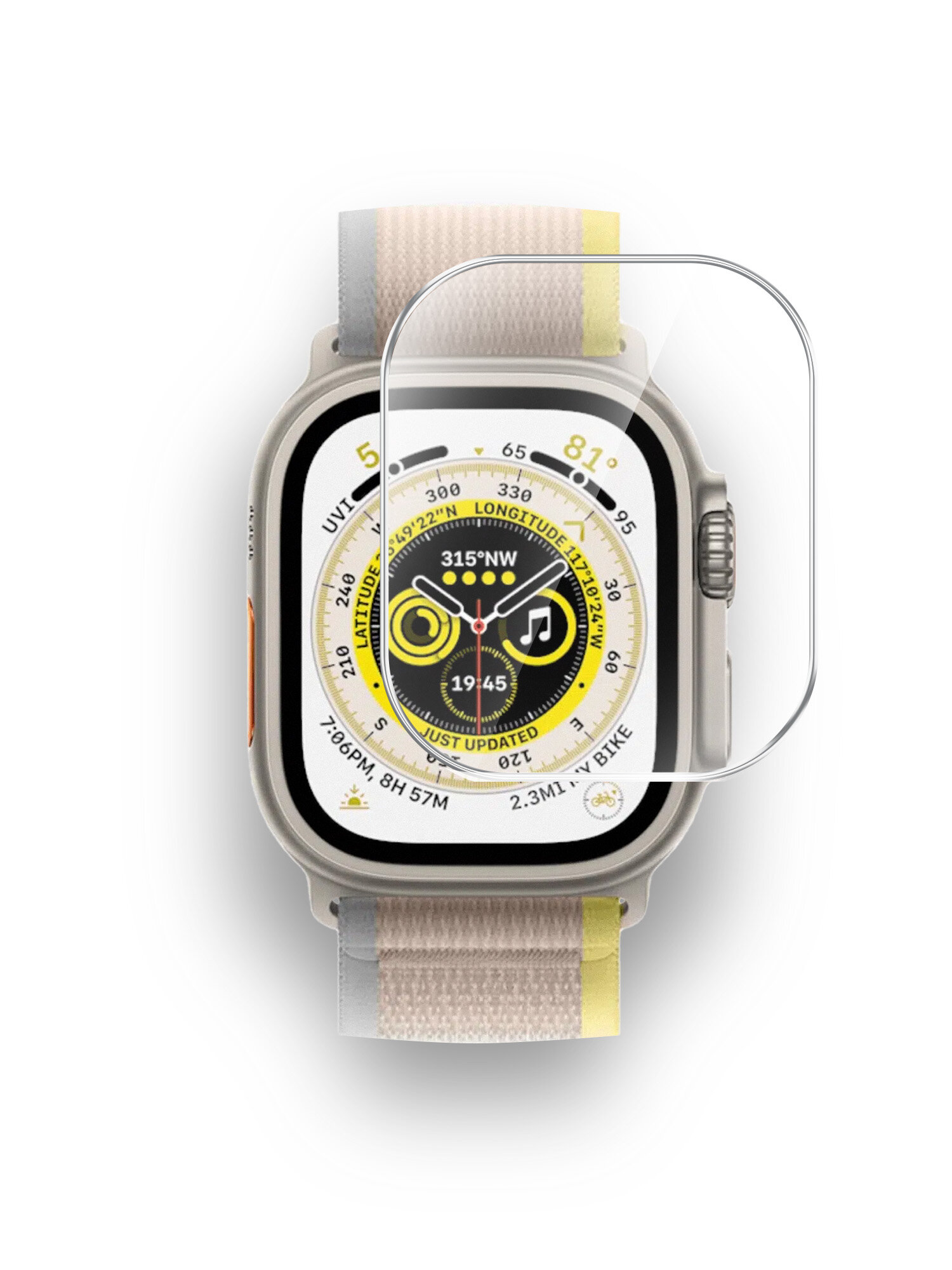 Защитная пленка на Apple Watch Ultra (49mm) (Эпл вотч ультра) на Экран, прозрачная гидрогелевая с олеофобным покрытием полноклеевое, Miuko