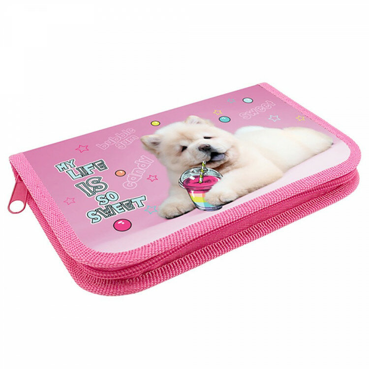 Пенал 1 отделение с откидной планкой (оникс) ПКТ 7-20 МАХ Sweet dog 212х135х26мм полиэстер