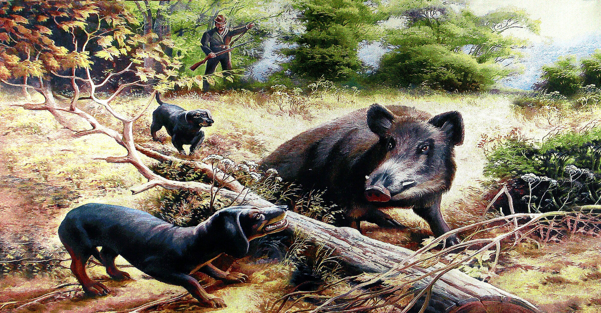 Гобеленовое полотно панно Охота 60х120 Декарт