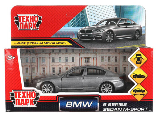 Машина металлическая BMW X5 M-Sport, серая, 12 см