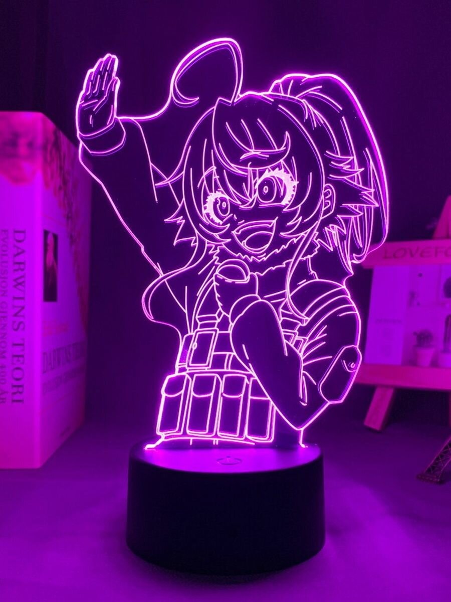 Ночник Аниме Сага о злой Тане - Anime Saga of Tanya the Evil. Подарок фанату аниме и манги — декор в комнату с любимыми персонажами, в стиле отаку и японской анимации.