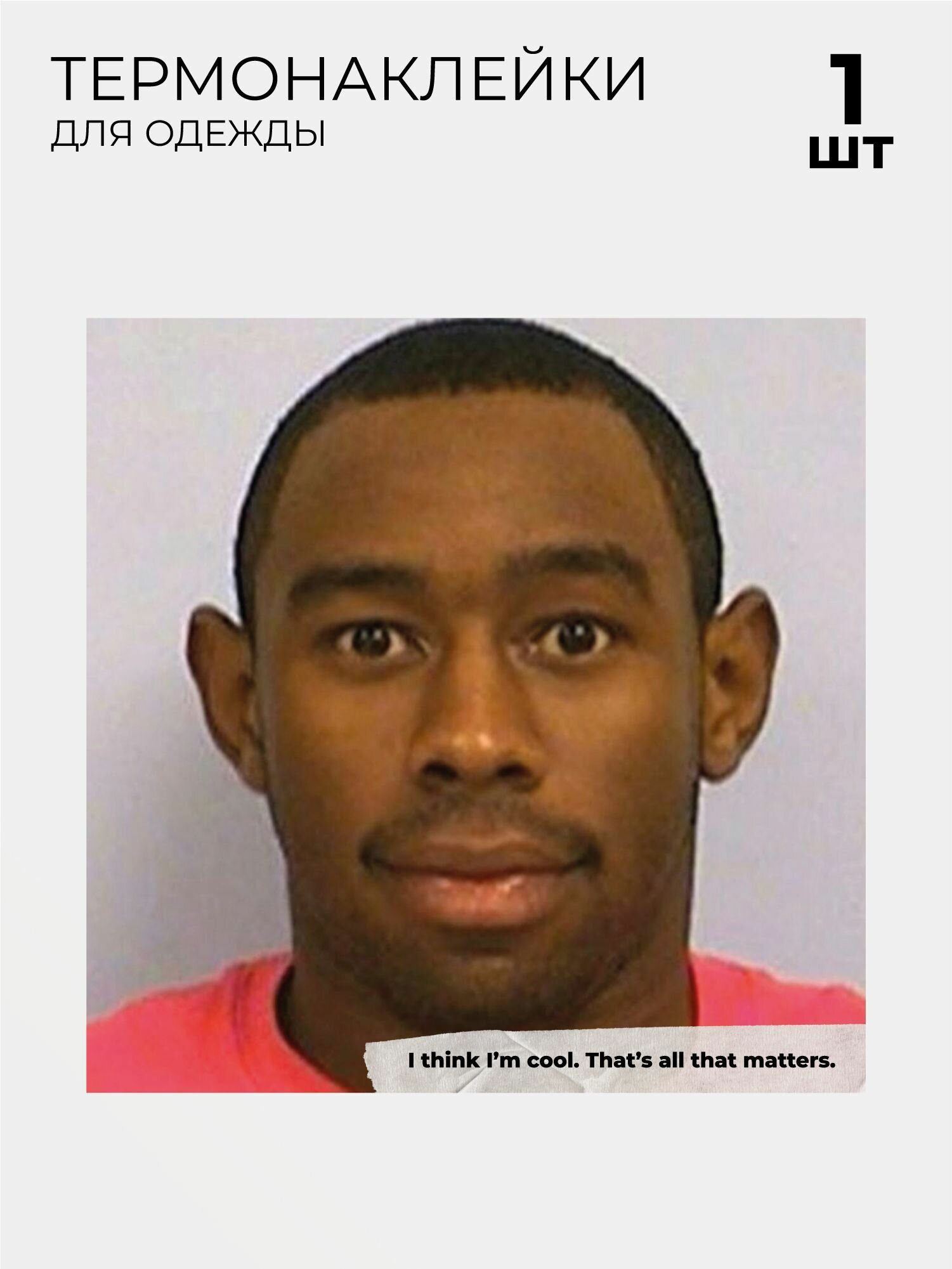 Термонаклейка на одежду Tyler, the creator Тайлер, создатель mugshot магшот 1 шт