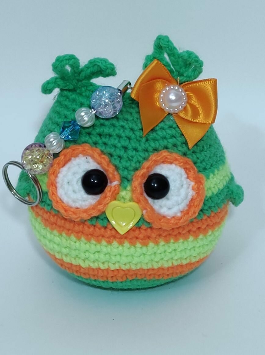 Игрушка мягкая - брелок "Сова ". Ручная работа.