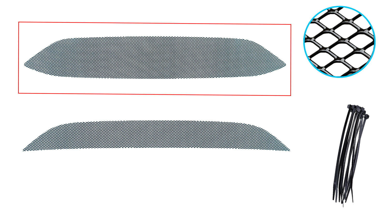 Защитная сетка радиатора для FORD FOCUS 2014-2019 (III рестайлинг), верх, 1шт, кроме Titanium