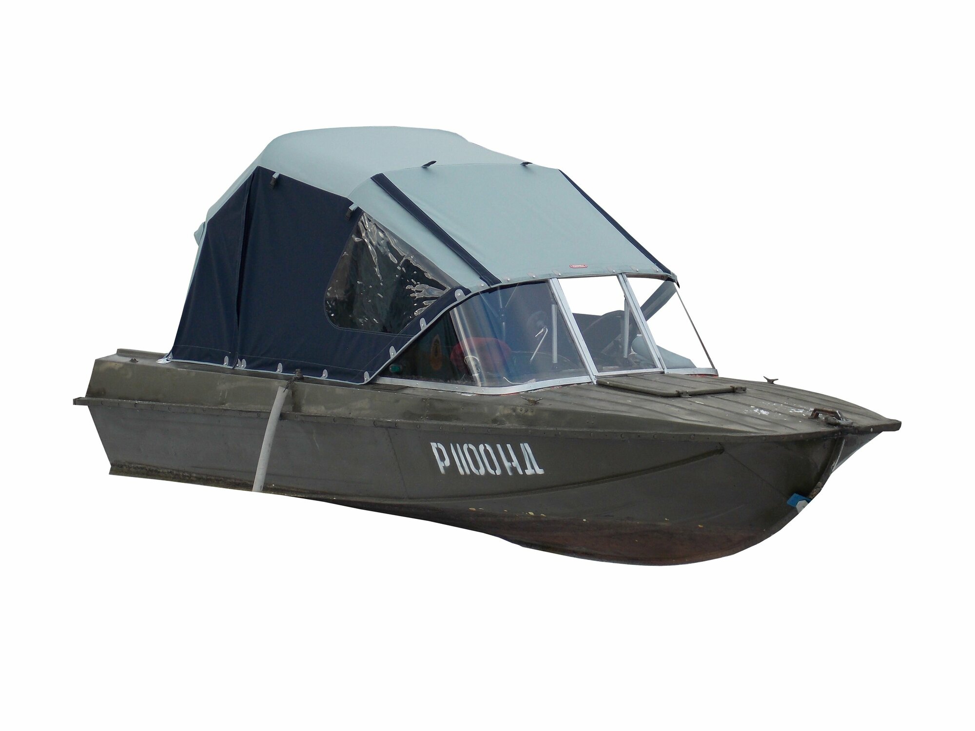 Казанка 5М2,3,4. Стекло с калиткой, тент, дуги, крепление. Высокий Комплект