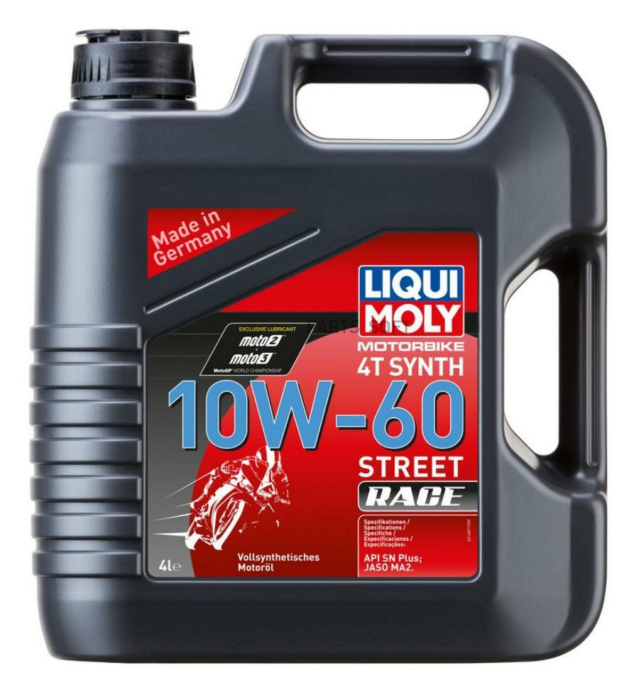 LIQUI MOLY 1687 масло моторное Motorbike 4T Synth Street Race 10W-60 (Синтетическое) (4L)
