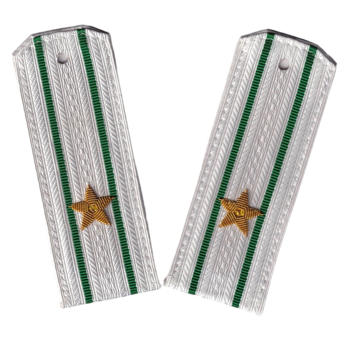 Погоны Пограничной Службы ФСБ Белые На Рубашку Майор Ручная Вышивка Канитель (Съемные)