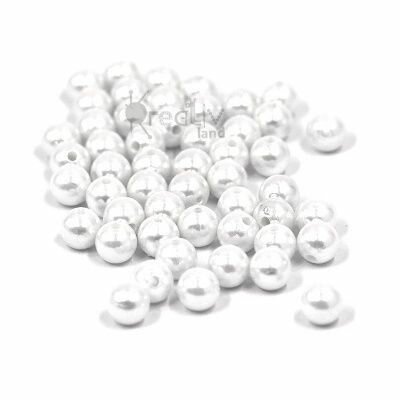 Бусины полуматовые, белый 10 мм, 500 грамм