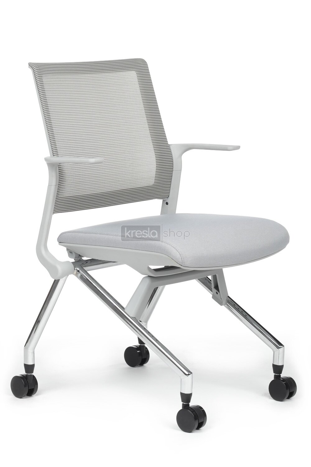 Конференц-кресло Riva Design Моби / Moby D2002 серая сетка, серая ткань
