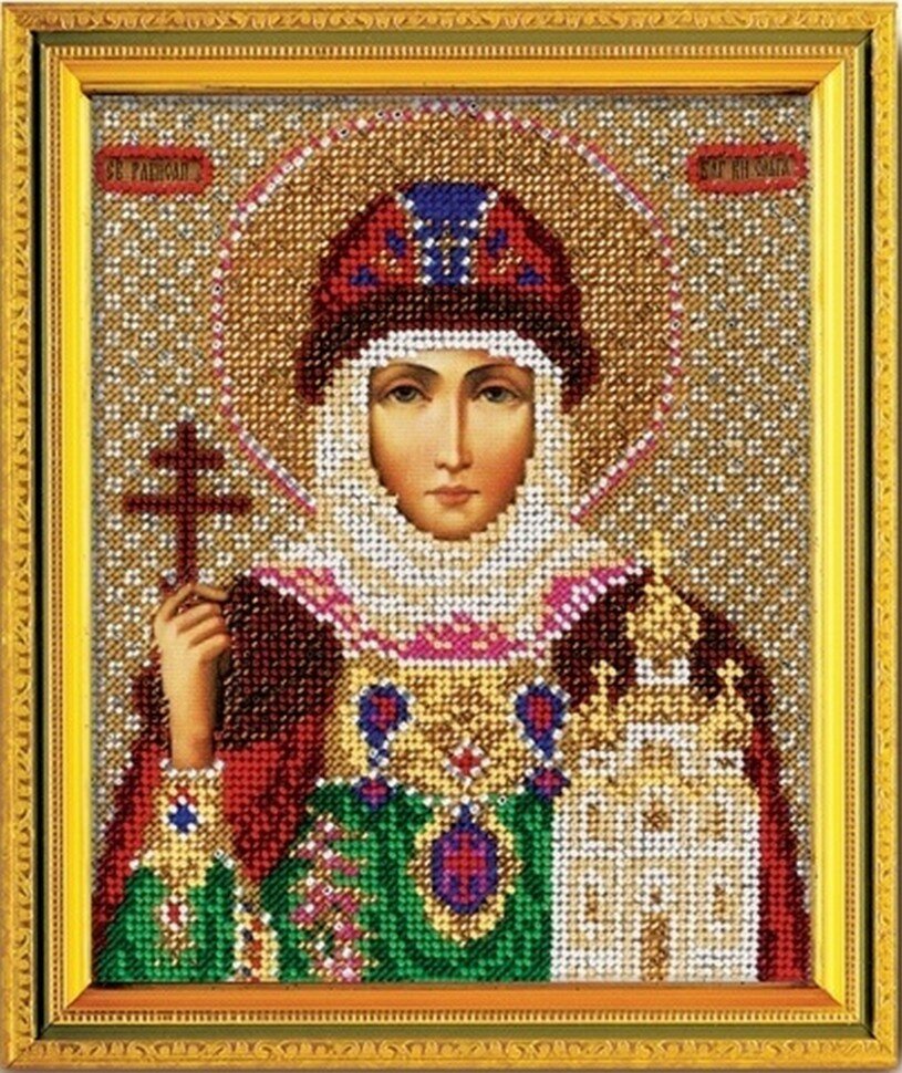 Набор для вышивания Радуга бисера #В-341 Св. Ольга, Вышивка бисером, 12 x 14.5 см