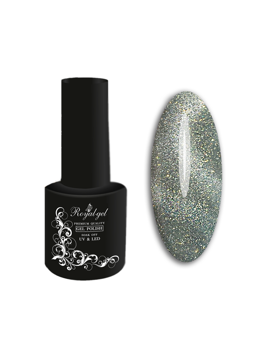 Гель лак Royal-gel "Ночной бриллиант кошачий глаз" 10 мл. NDCE01