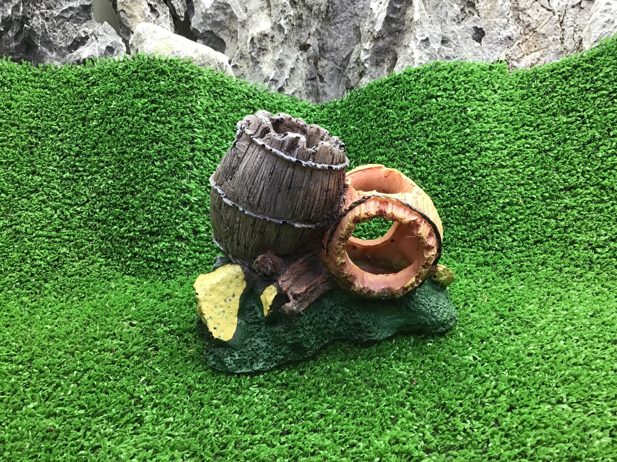 Грот бочка (ZELAQUA) ZD-7501А декор аквариумные 125 х 125 х 90 мм