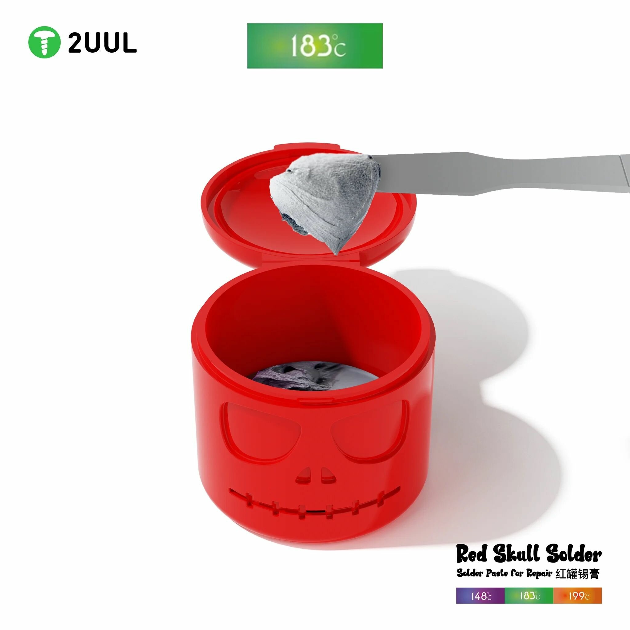 Низкотемпературная паяльная паста 2UUL RED Skull (50г) 183C