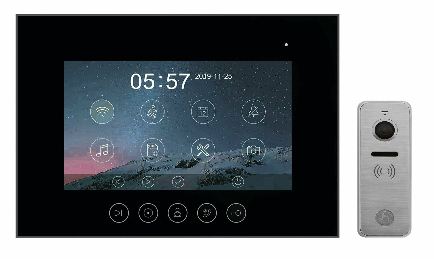 Tantos Marilyn HD Wi-Fi s (черный) и iPanel 2 HD + (металл) (комплект многофункционального домофона 7" HD с переадресацией вызова)