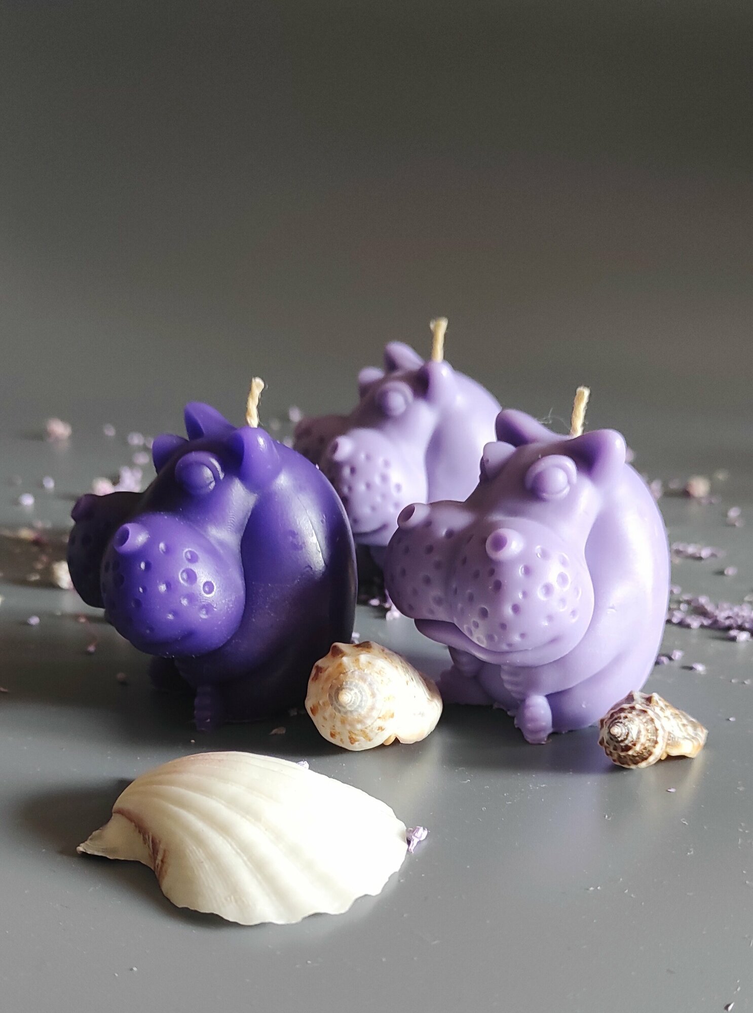 Набор интерьерных свечей "Бегемотики"