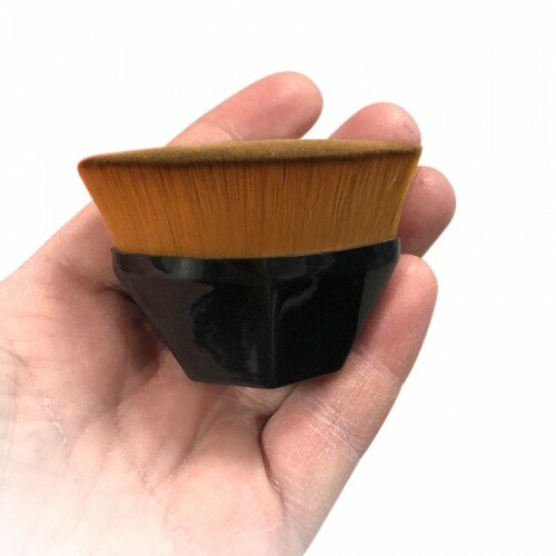 Кисть для нанесения пудры Dielle, овальная, искусственная, футляр в комплекте