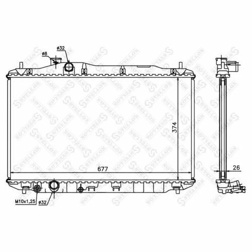 Основной радиатор (двигателя) Stellox 1026675SX для Honda Civic VIII