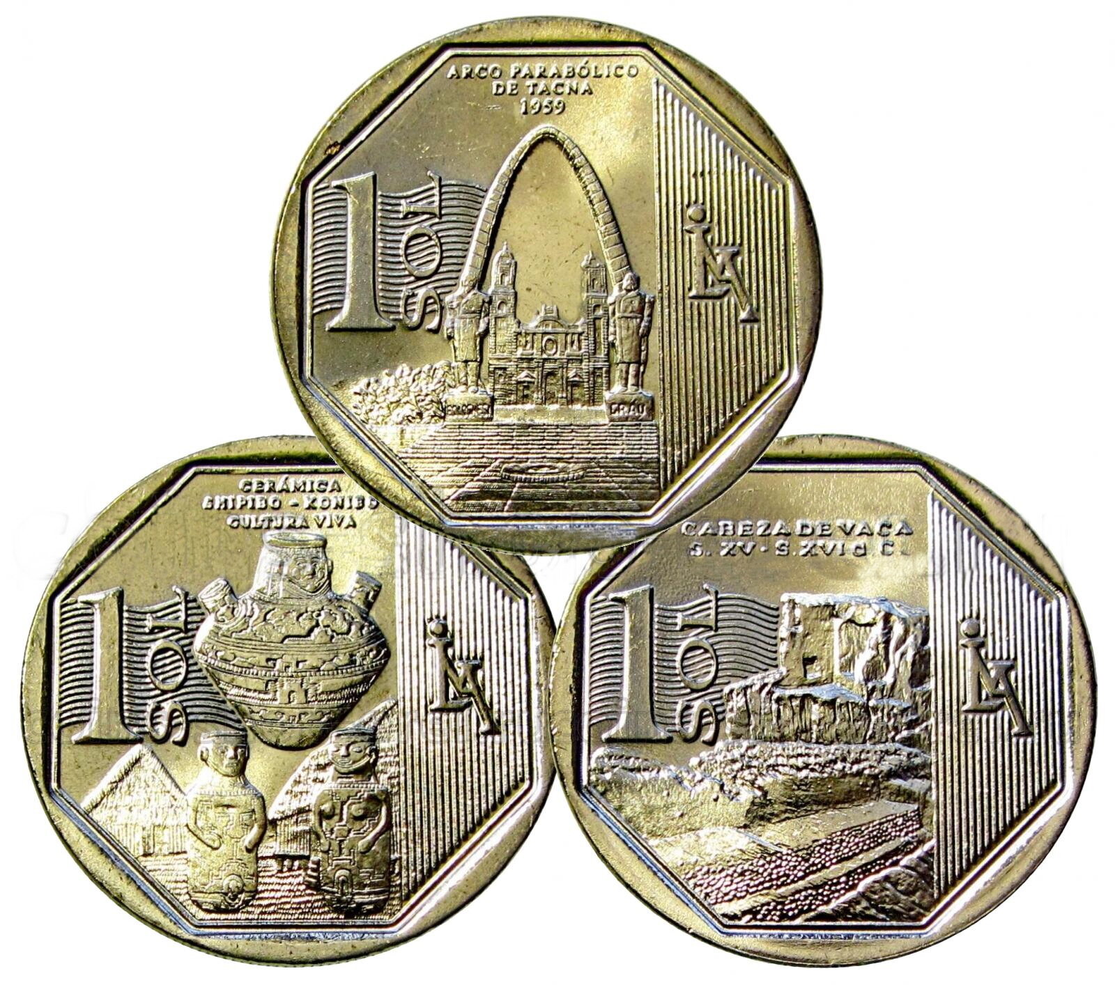 Набор монет 1 соль 2016 Перу Богатство и гордость Перу UNC