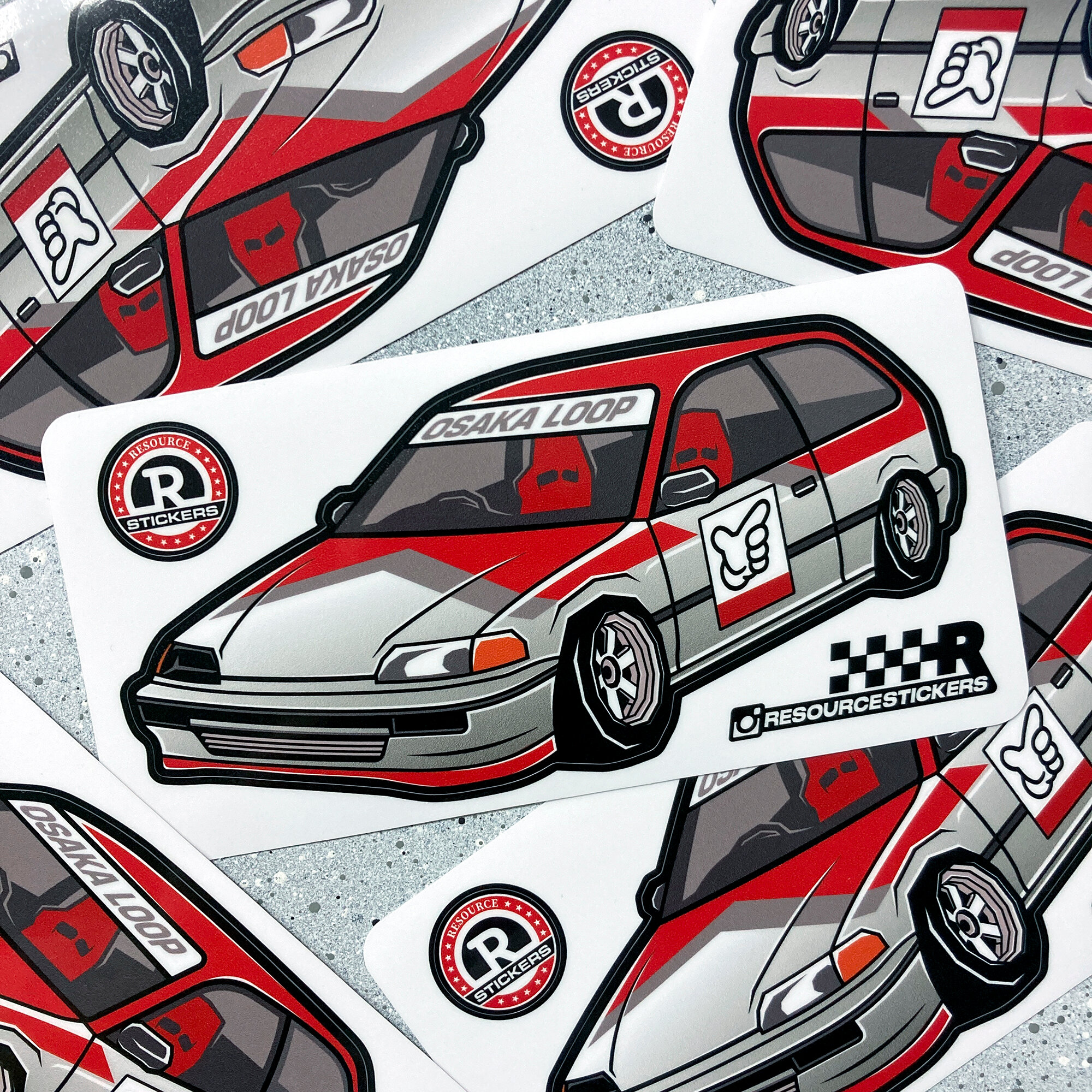 Наклейка на авто Honda Civic 4 Kanjo osaka loop JDM 14.5х7см