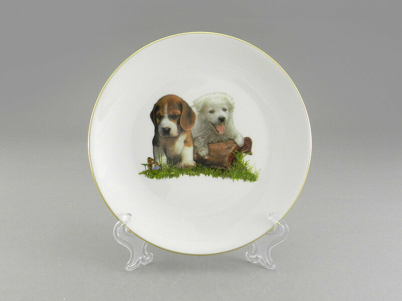 Тарелка "Щенята" мелкая подвесная 19 см.
