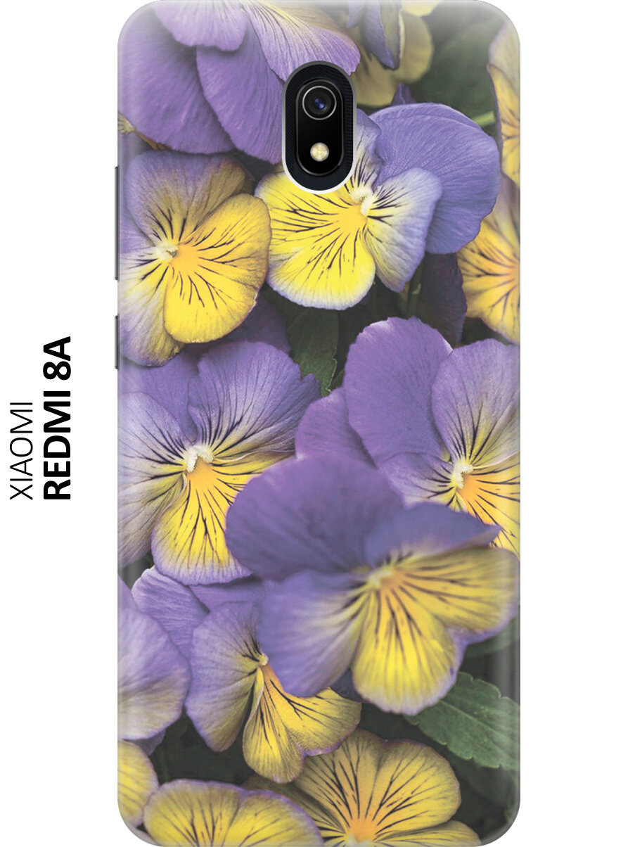Силиконовый чехол Фиолетовые и желтые фиалки на Xiaomi Redmi 8A / Сяоми Редми 8А