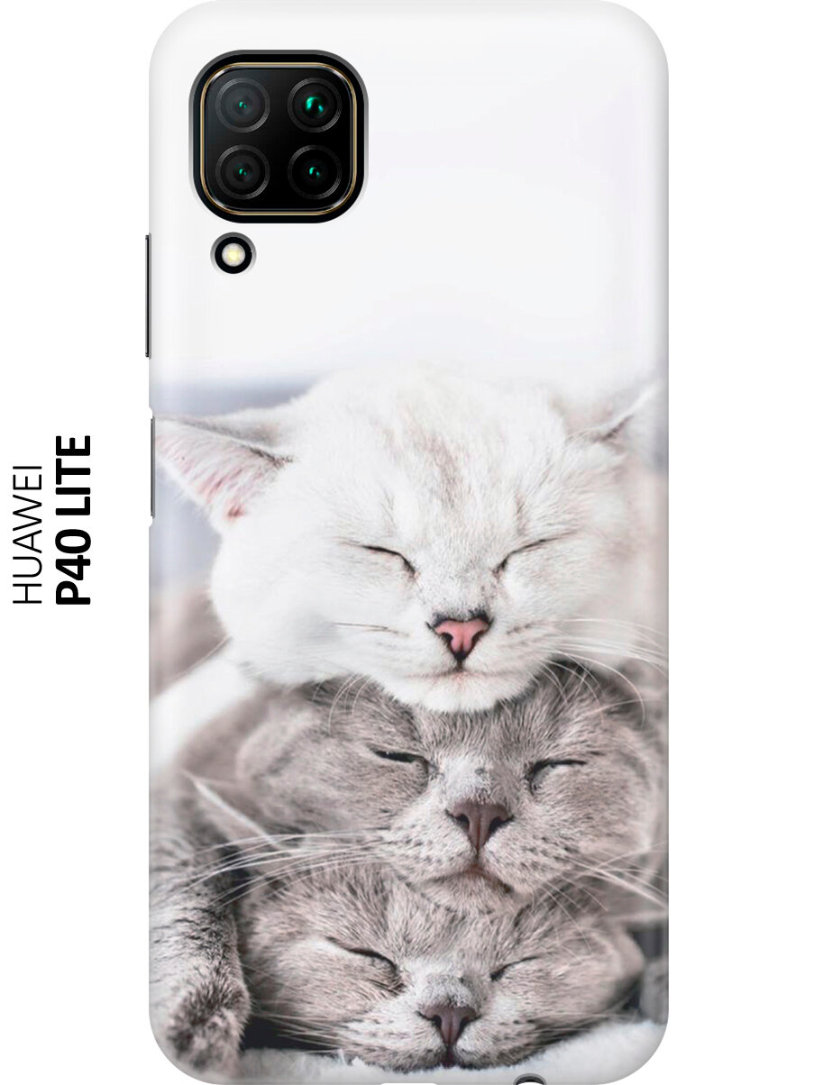 Силиконовый чехол Три кота на Huawei P40 Lite / Хуавей П40 Лайт