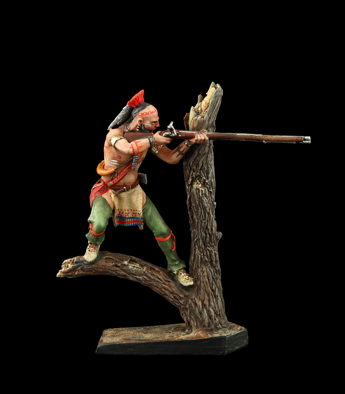 Оловянный солдатик SDS: Ирокез стреляющий, 1750-60 гг