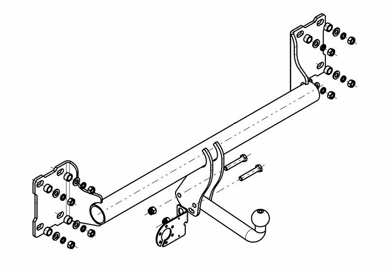 Фаркоп на BMW X5 (E70) 2007-2013,(F15) 2013-, X6 (F16) 2014- (без электрики, паспорт/сертификат в комплекте) Автос. BM 02
