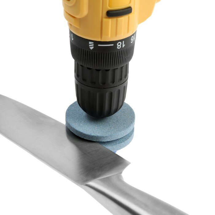 Насадка на шуруповерт тундра, для заточки ножей и ножниц, шестигранный хвостовик, d=55 мм