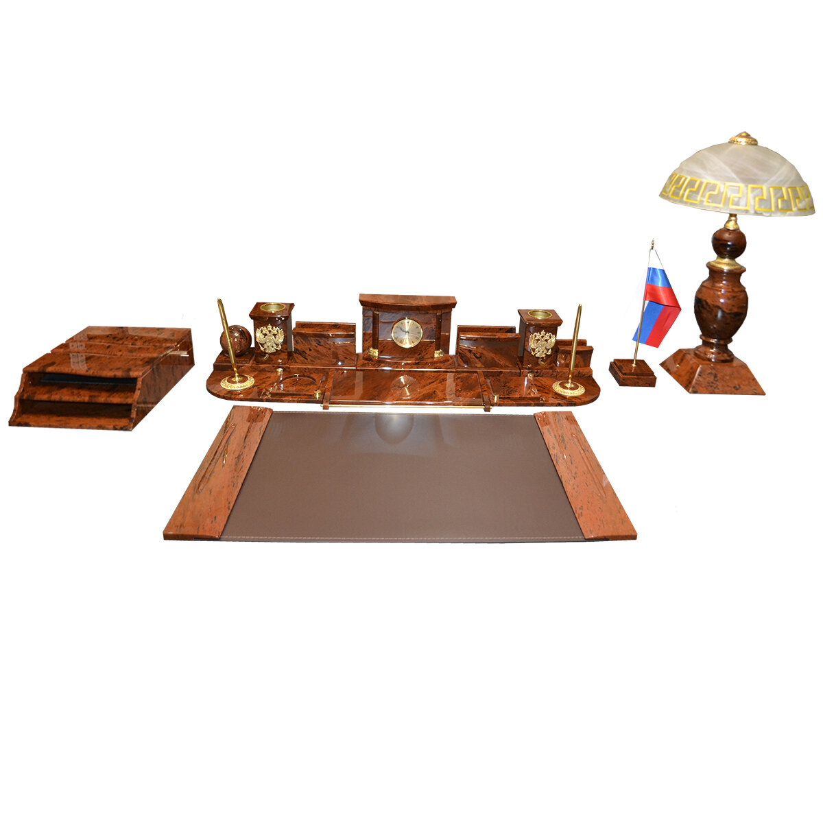 Настольный набор из обсидиана для руководителя "Престиж 1-2э VIP4"