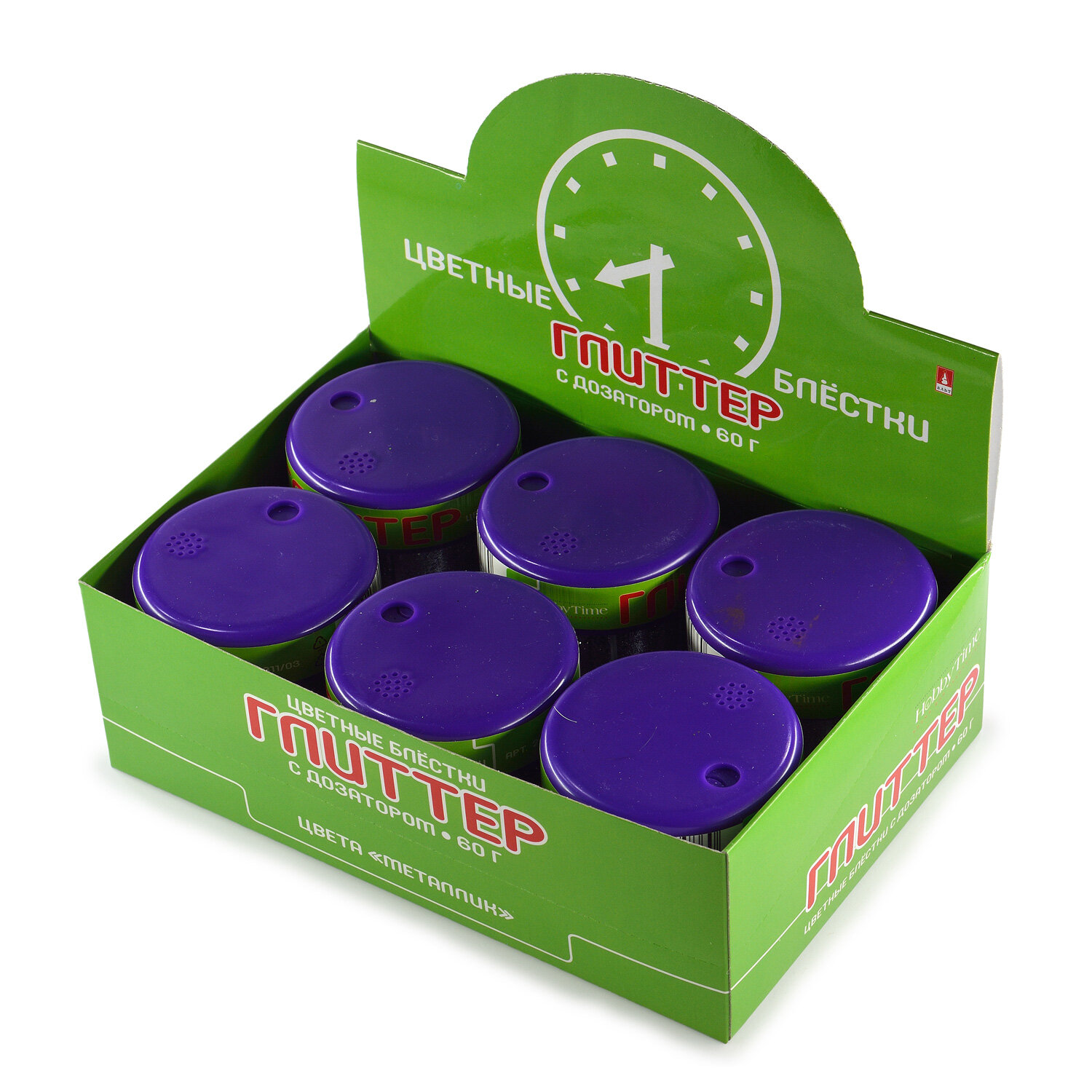 Глиттер для декора, С дозатором, 60Г (6 цветов ), фиолетовый, цветовая гамма №7, Арт. 2-311/07