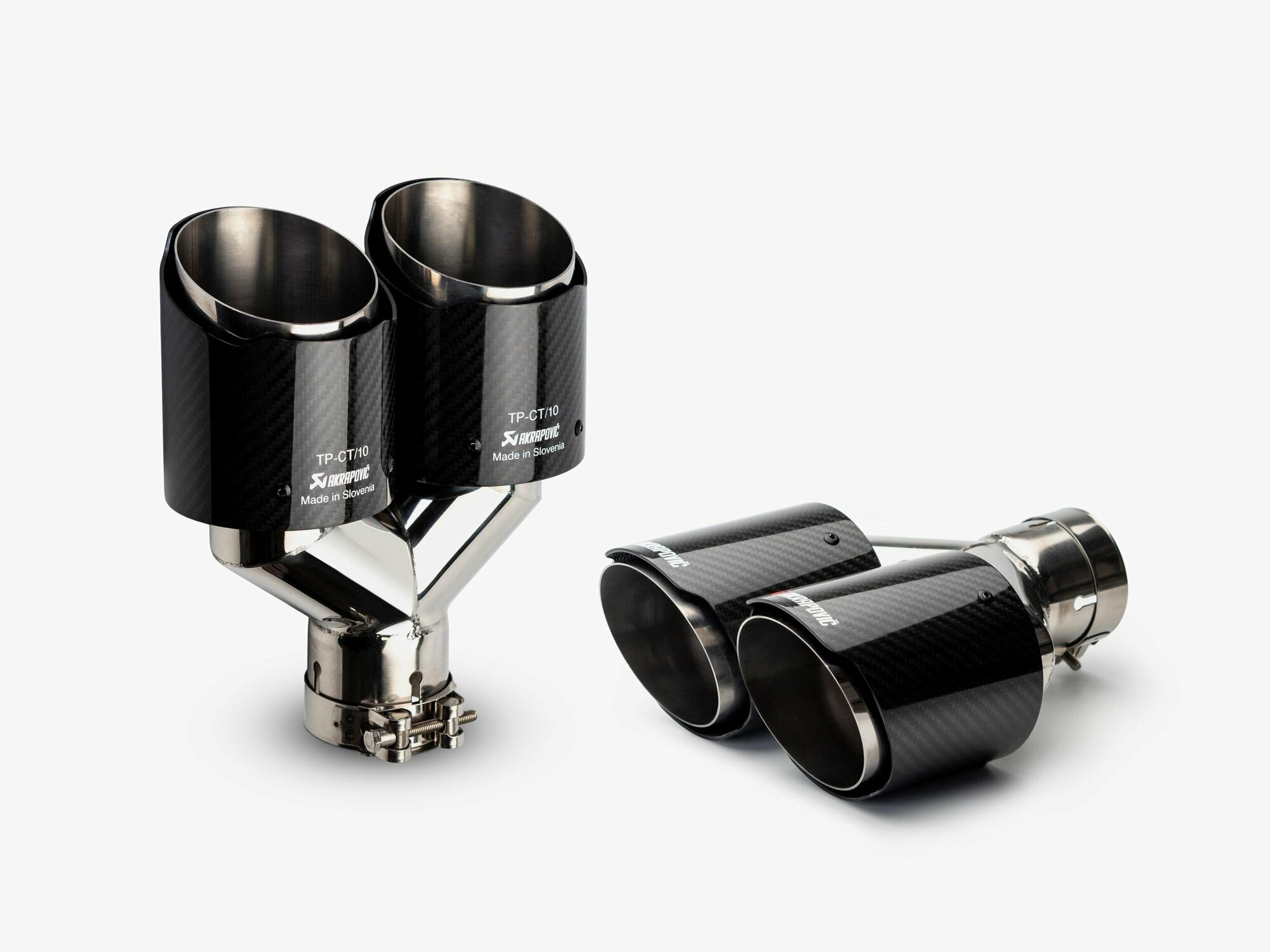 Насадки на глушитель автомобиля универсальные Akrapovic 63/102 Глянец из Нержавеющей стали и Карбона для выхлопной системы автомобиля