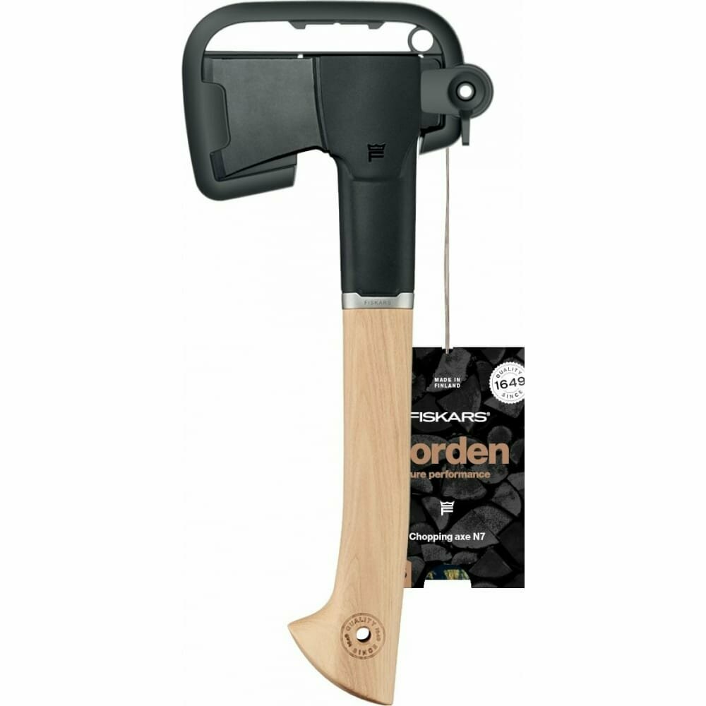 Универсальный топор Fiskars Norden N7, защита рукояти гикори, туристический тип, лезвие из углеродистой стали