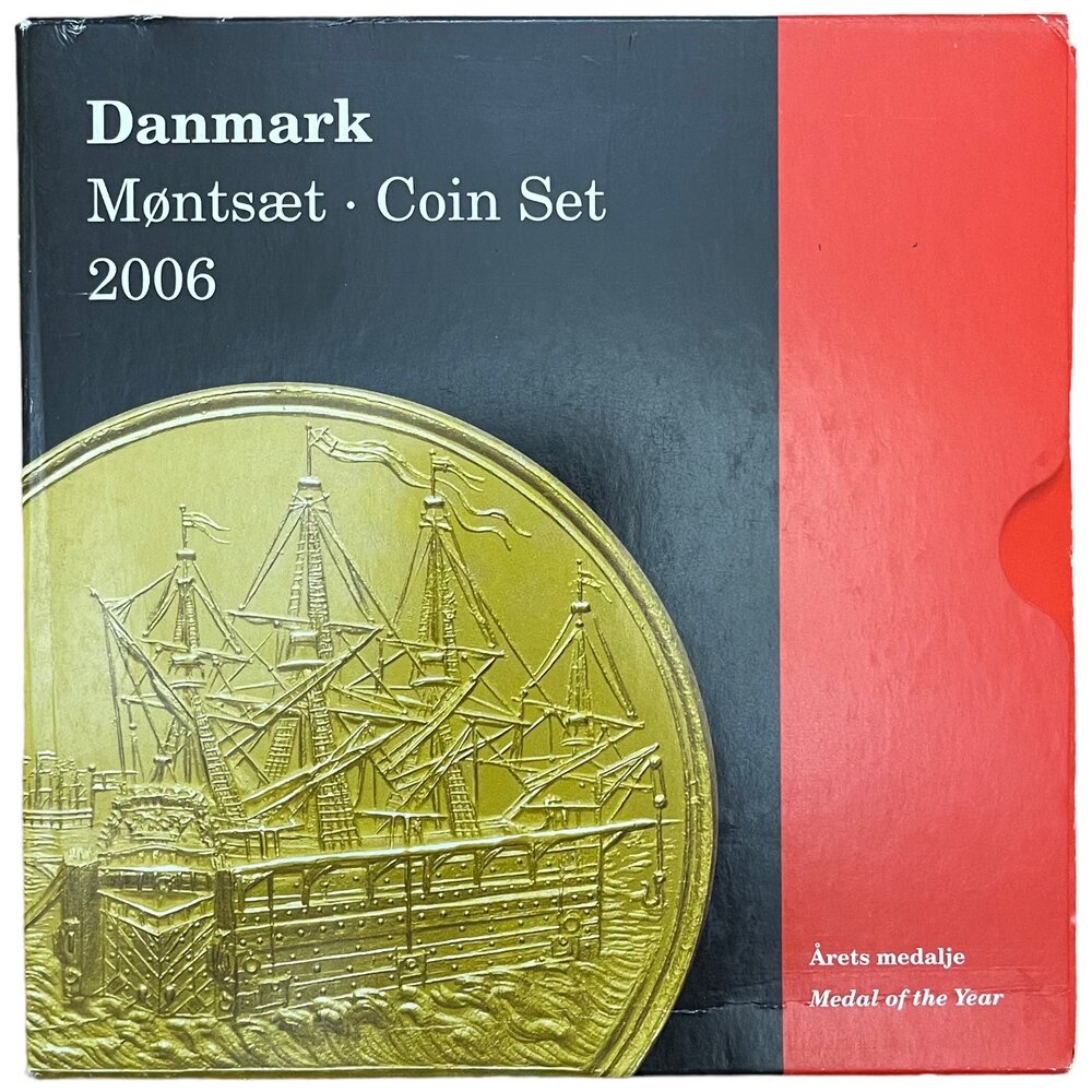 Дания, набор монет регулярного выпуска 25, 50 эре, 1, 2, 5, 10, 20 крон "Danmark coinset" 2006 г.
