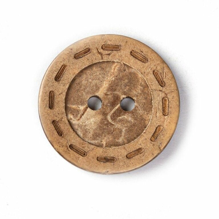 Пуговицы кокос CY 0219 44L-28мм 2 прок. цв. Натуральный (уп.10 шт) Proknopka