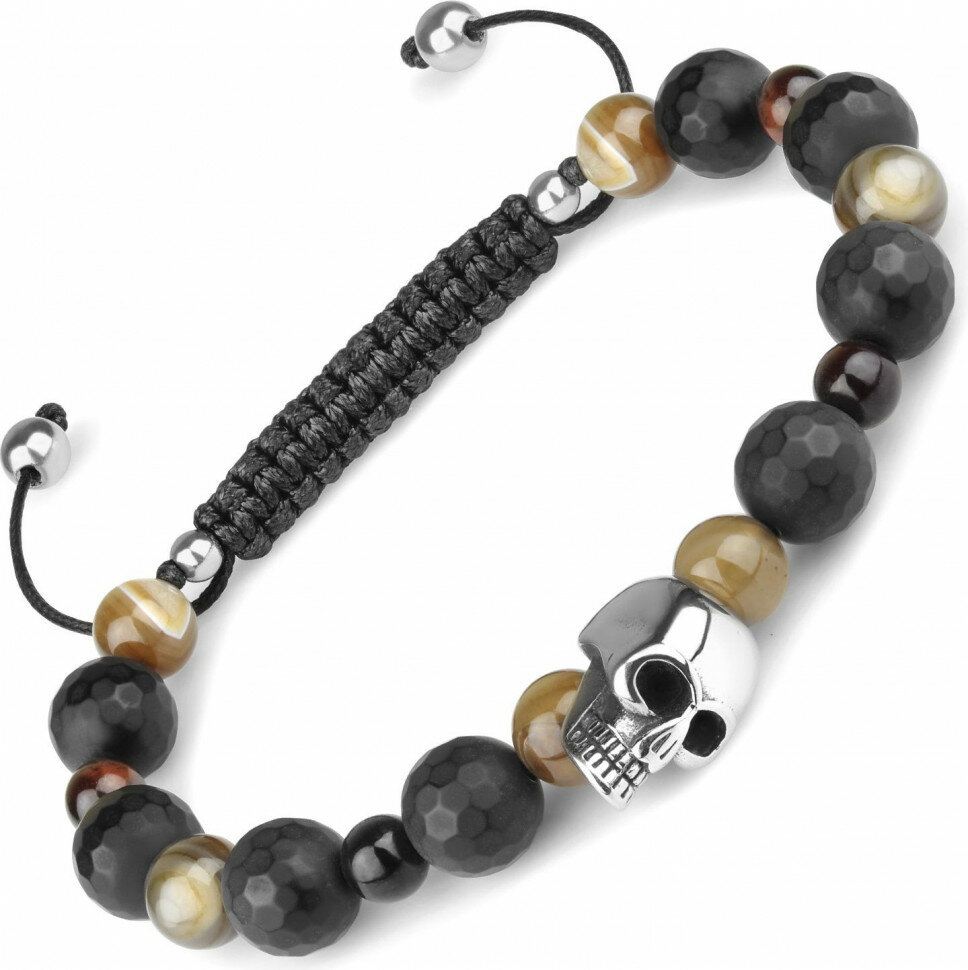 Плетеный браслет, агат, бычий глаз