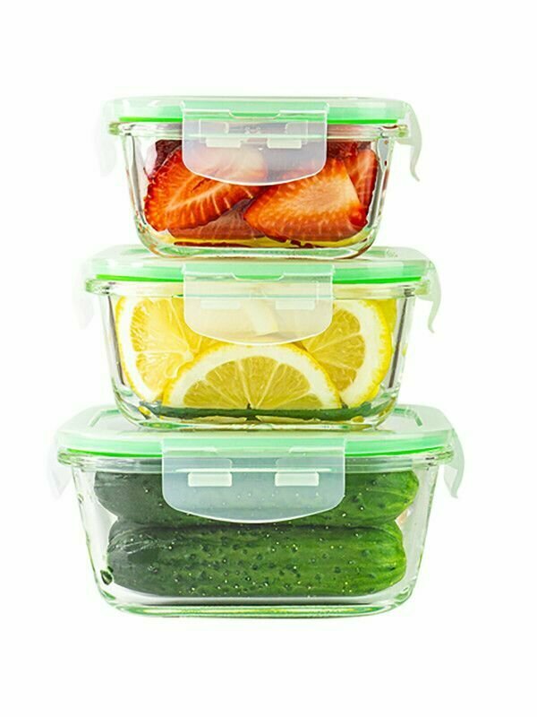 Набор жаропрочных мисок с крышками MAYER&BOCH, стеклянные, 6шт