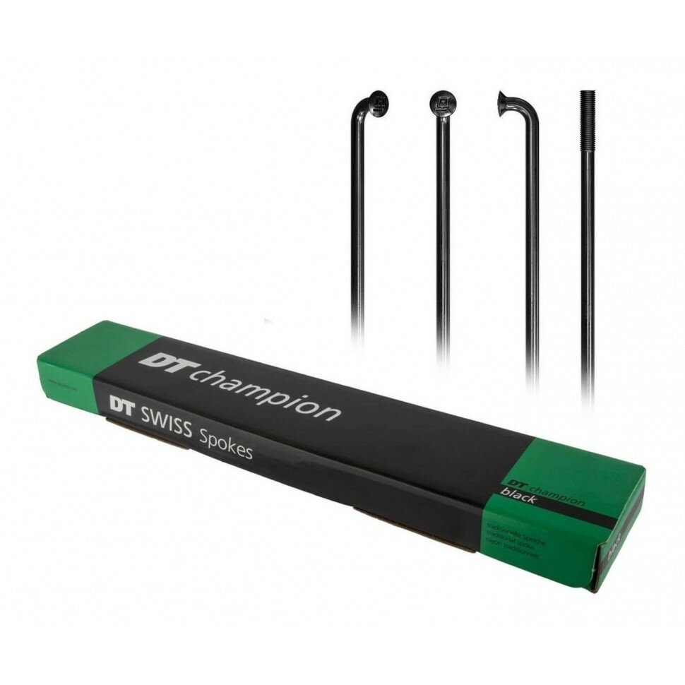 Набор из 18-ти спиц DT Swiss Champion 2.0 x 180 мм, нержавеющая cталь, черный