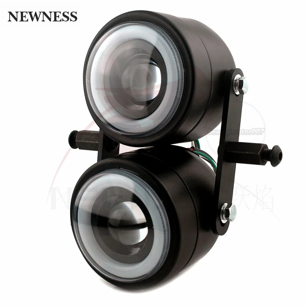 Мотоциклетная двойная фара, двойная светодиодная фара, белая угловая фара для Harley Street Sport Cafe Racer для Honda Yamaha Custom Bobber