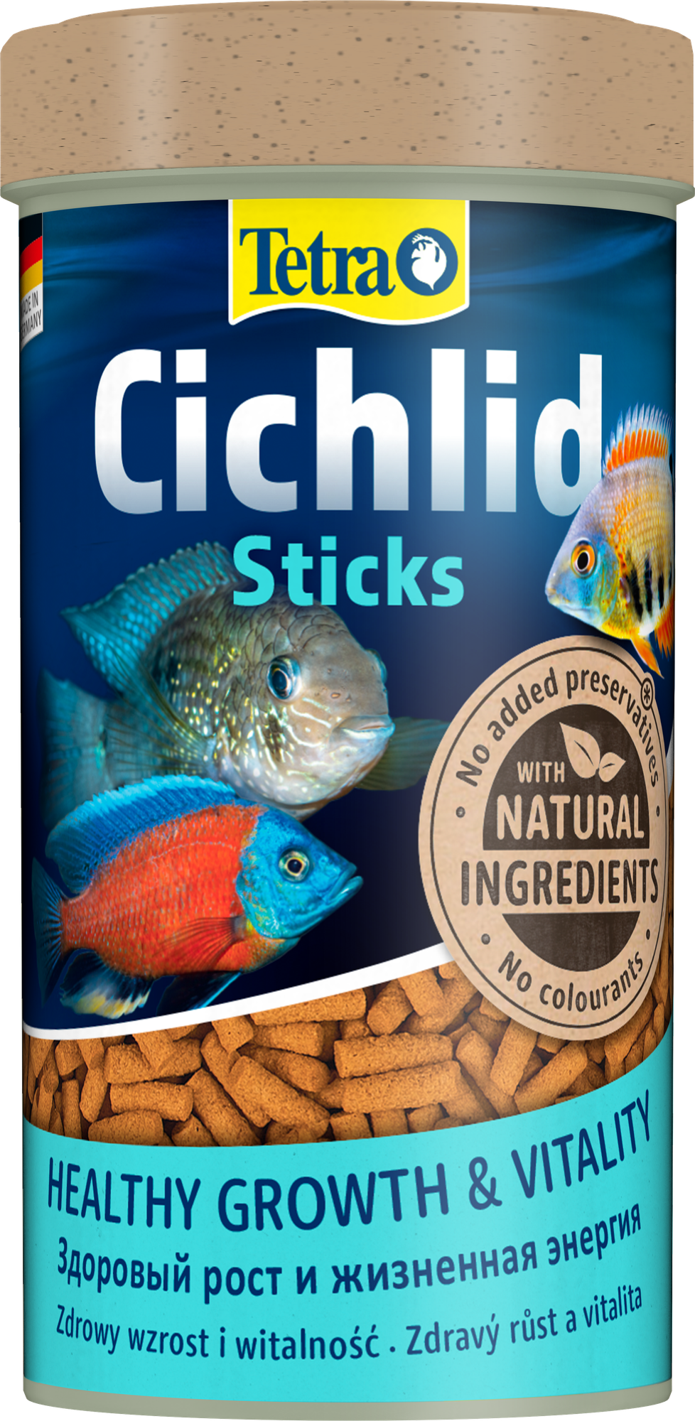 Корм Tetra Cichlid Sticks, палочки, для всех видов цихловых и других крупных декоративных рыб, 250 мл