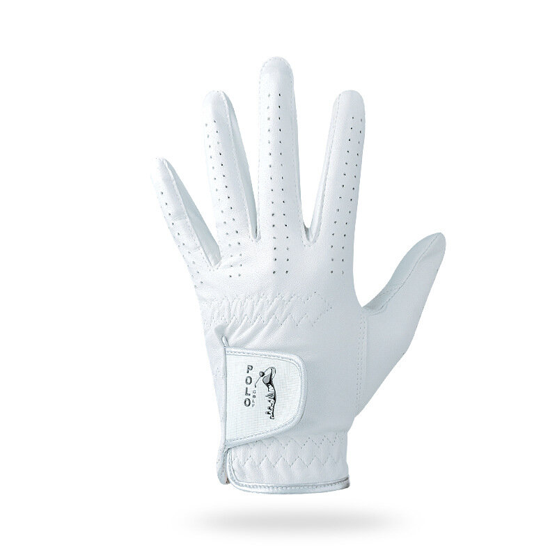 Перчатки для гольфа, мужские, овечья кожа, износостойкие, нескользящие, голубовато-серые, размер 24