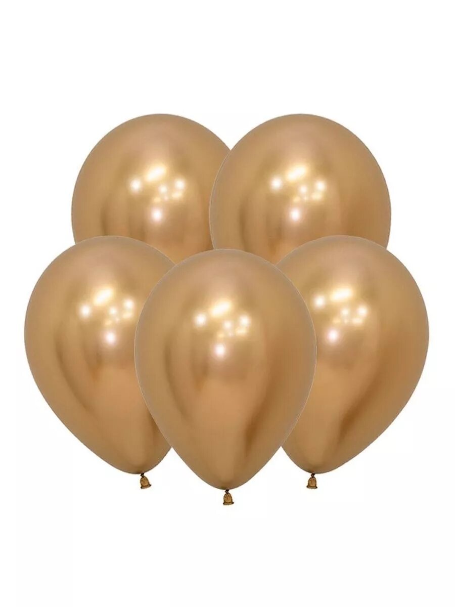 Рефлекс Золото (Зеркальные шары) / Reflex Gold, латексный шар (5"/12,5 см ) 50 шт. / SEMPERTEX, Колумбия