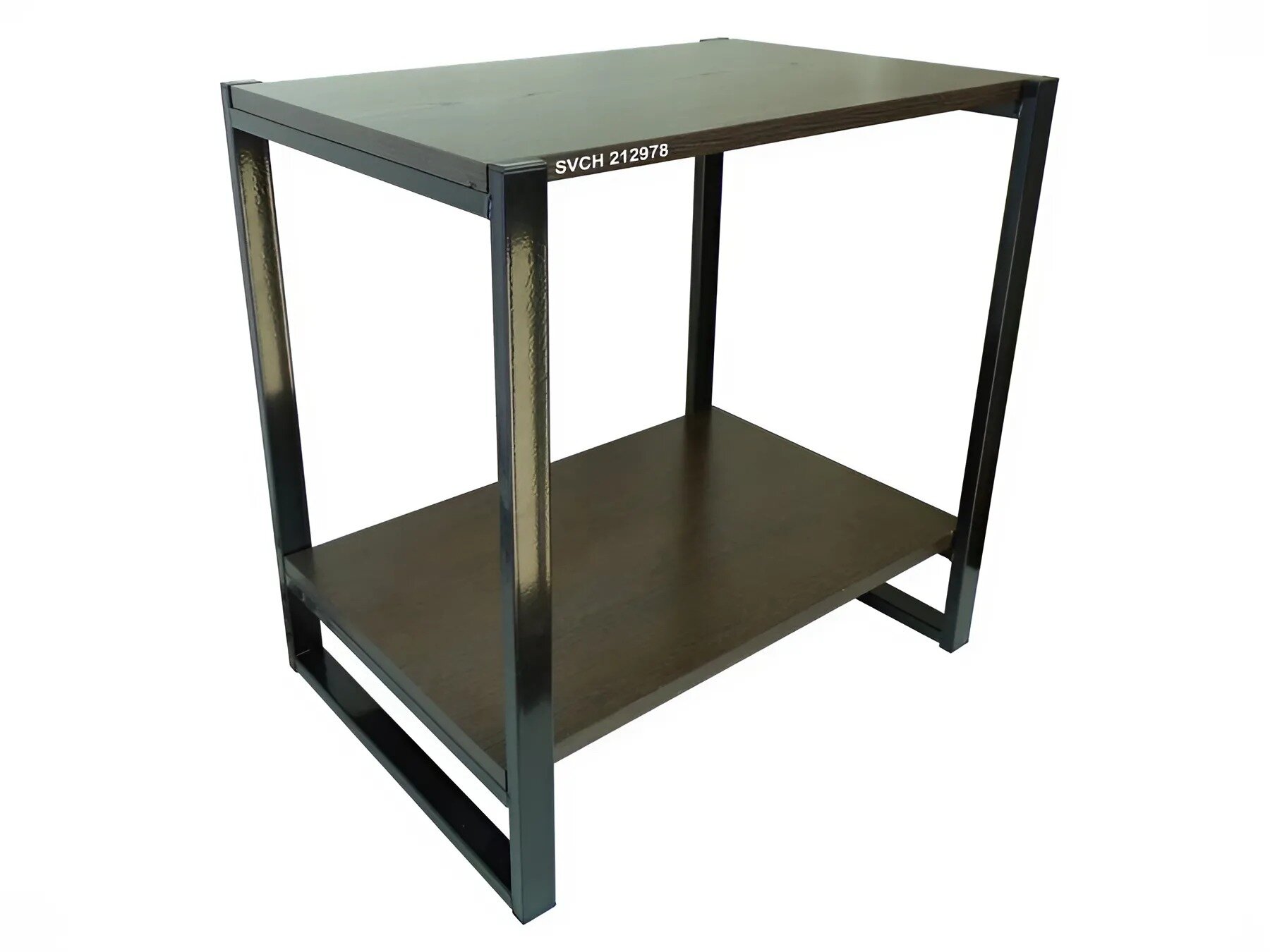 Полка для микроволновки GARROSS "SIBERIA 212978", 2 полки 35х54 см, выс 13 см и 54 см, каркас чёрный, цвет полок венге