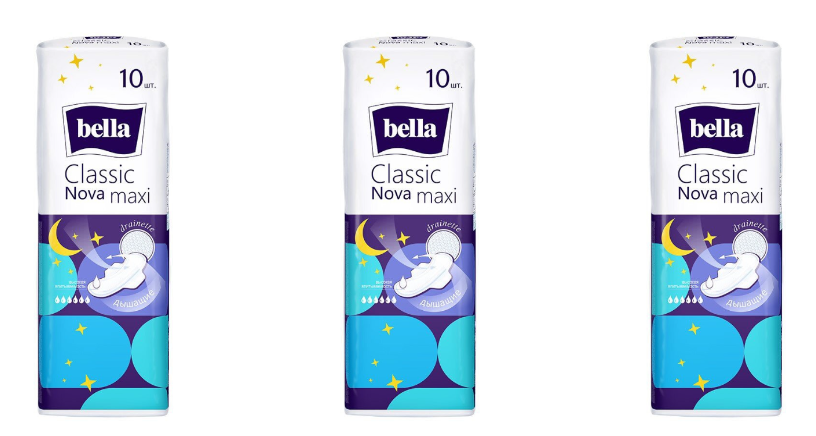 Прокладки Bella Nova Maxi Soft 10 штук в упаковке, 3 уп.