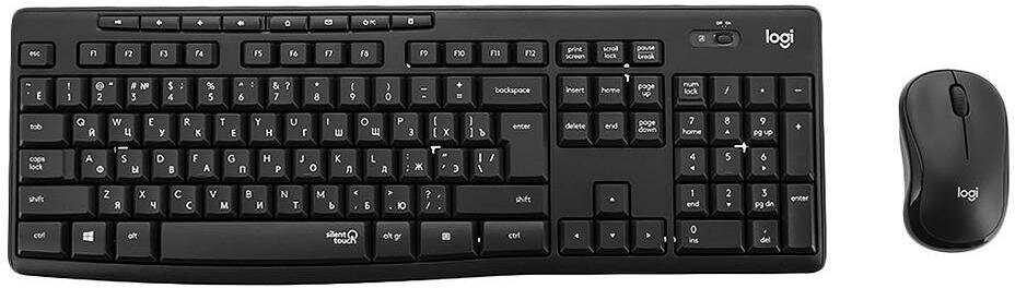Комплект клавиатура + мышь Logitech Wireless Combo MK345, черный, английская/русская