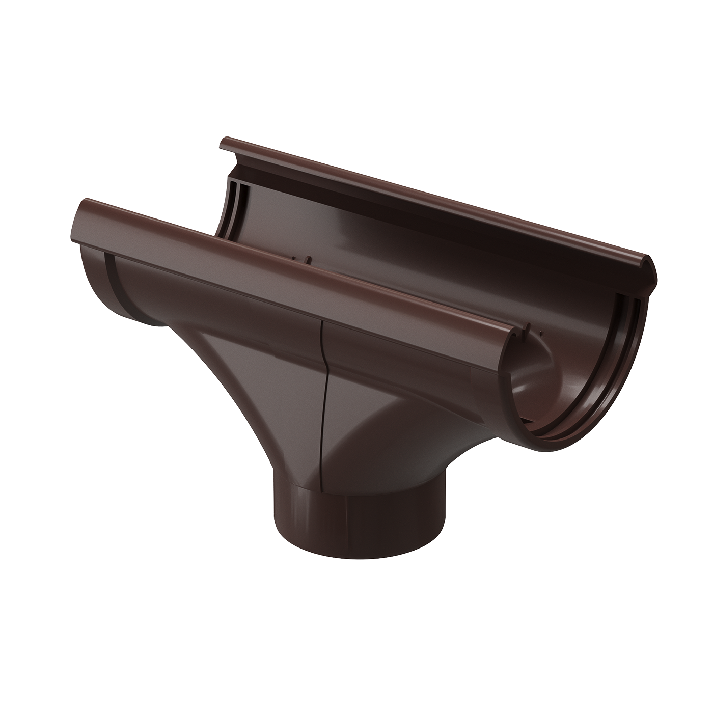 Воронка желоба для водосточных систем Docke LUX ПВХ, цвет шоколад RAL 8019