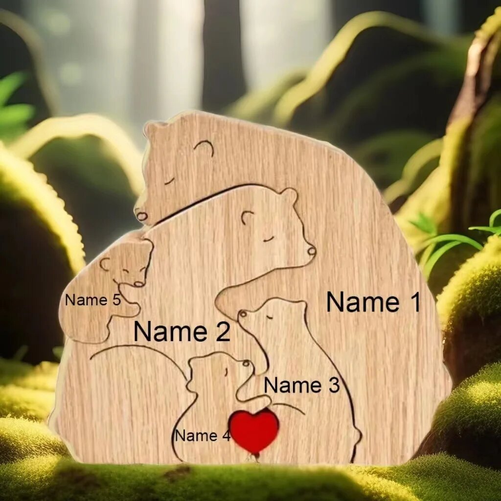 Деревянная головоломка "Семья медведей" 5 bears