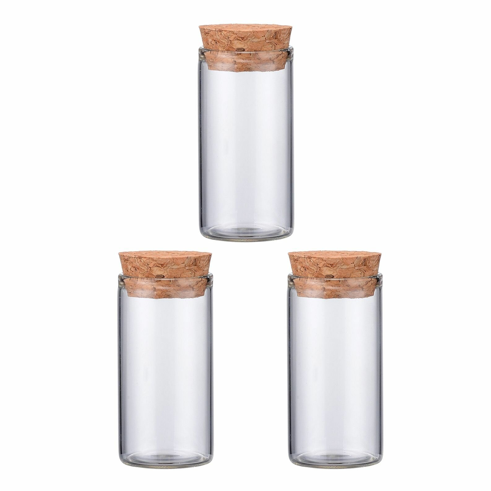 Баночка с пробкой 60х30 мм. Комплект 3 шт.